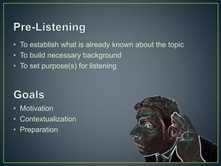Pre-listening - Listening Strategy | PPTX | Talk Show | Genres