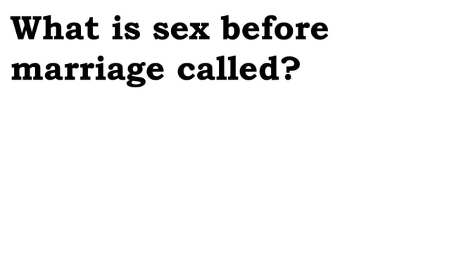 Pre Marital Sex Ppt