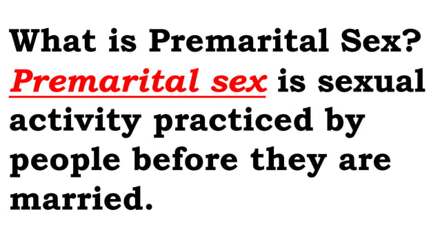 Pre Marital Sex Pptx