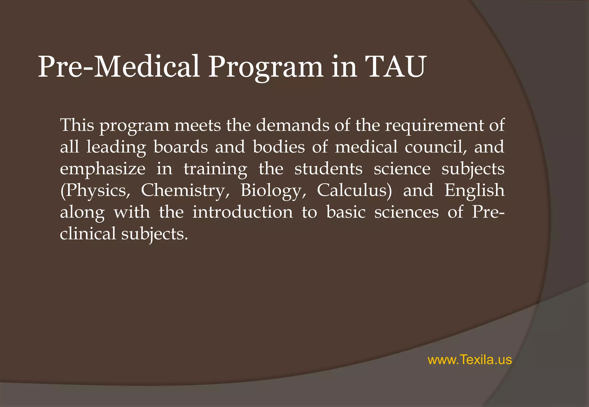 What is a Pre-Medical course? | PPT