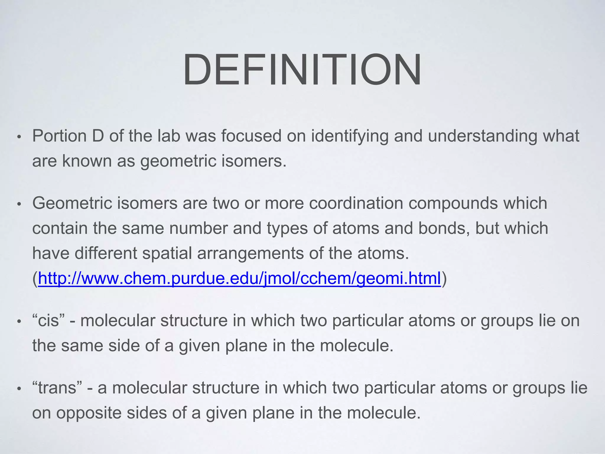 Geometric Isomers (cis/trans) | PPTX