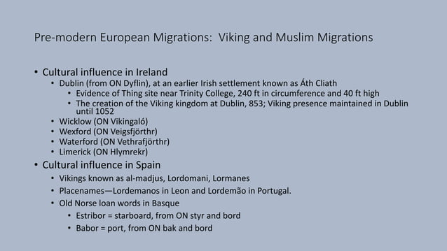 Pre-Modern European Migrations the Vikings and Muslims Part 2 - By Dr ...