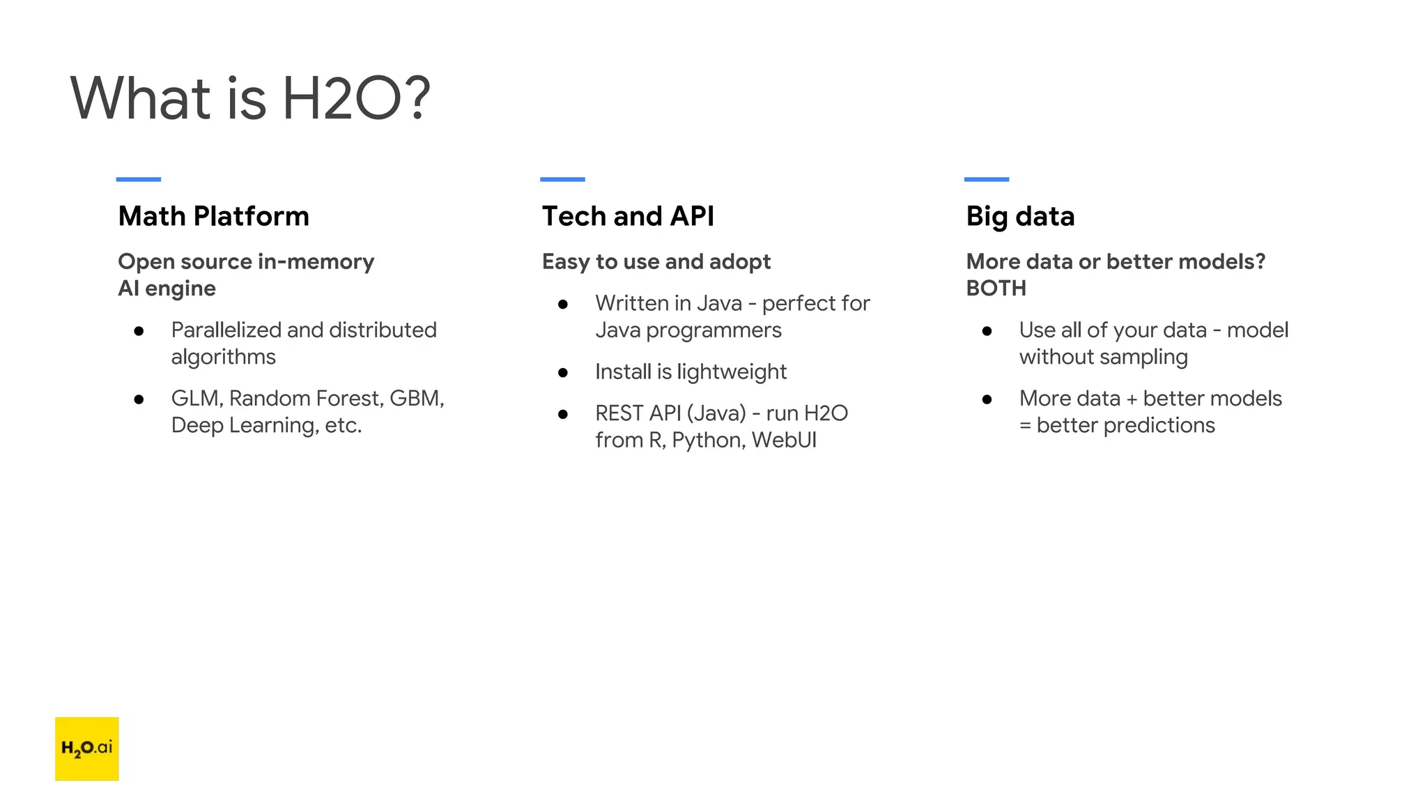 Machine Learning on Google Cloud with H2O | PPT