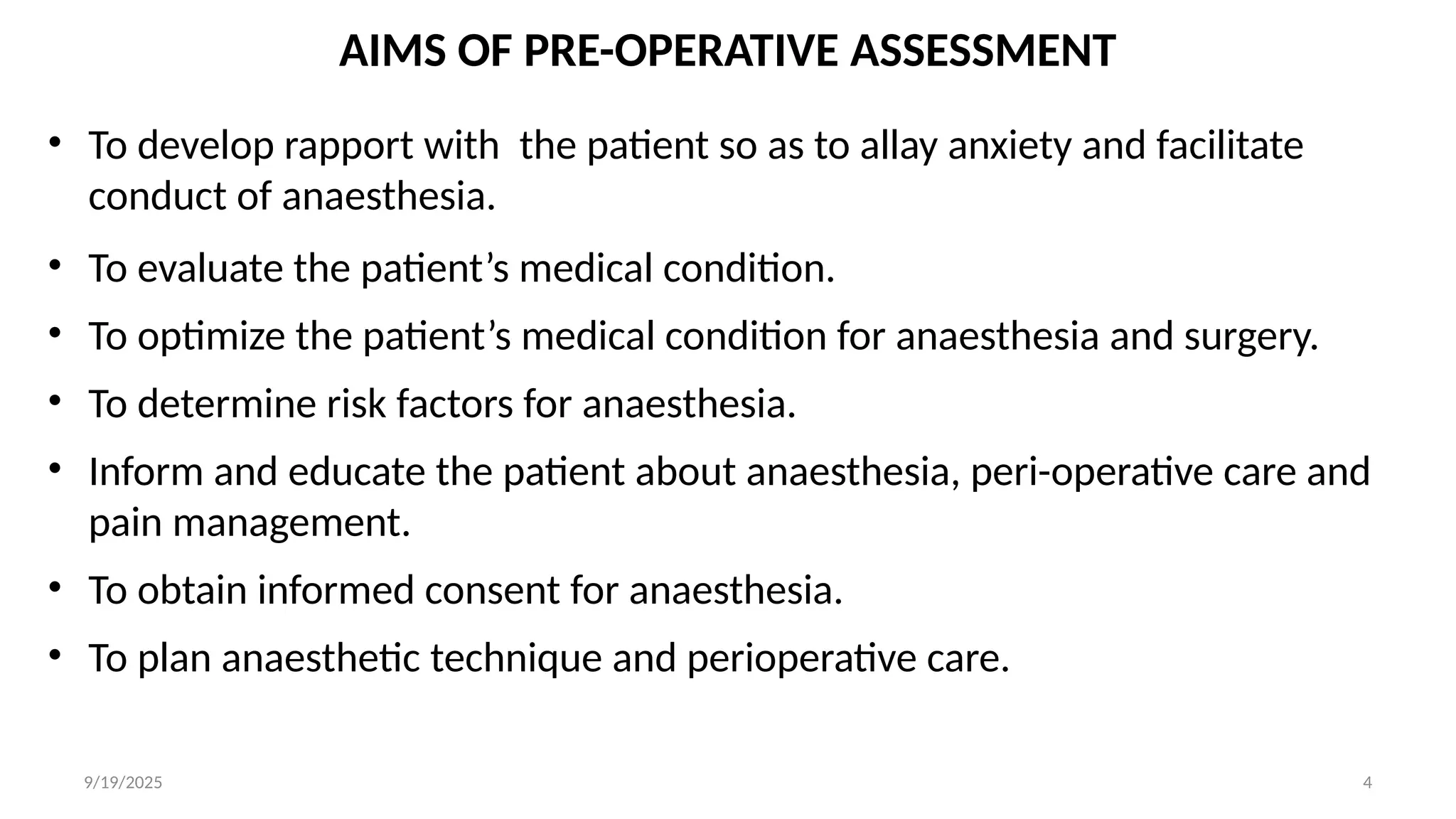 Anaesthetic Preoperative Assessment. A powerpoint presentation. | PPTX