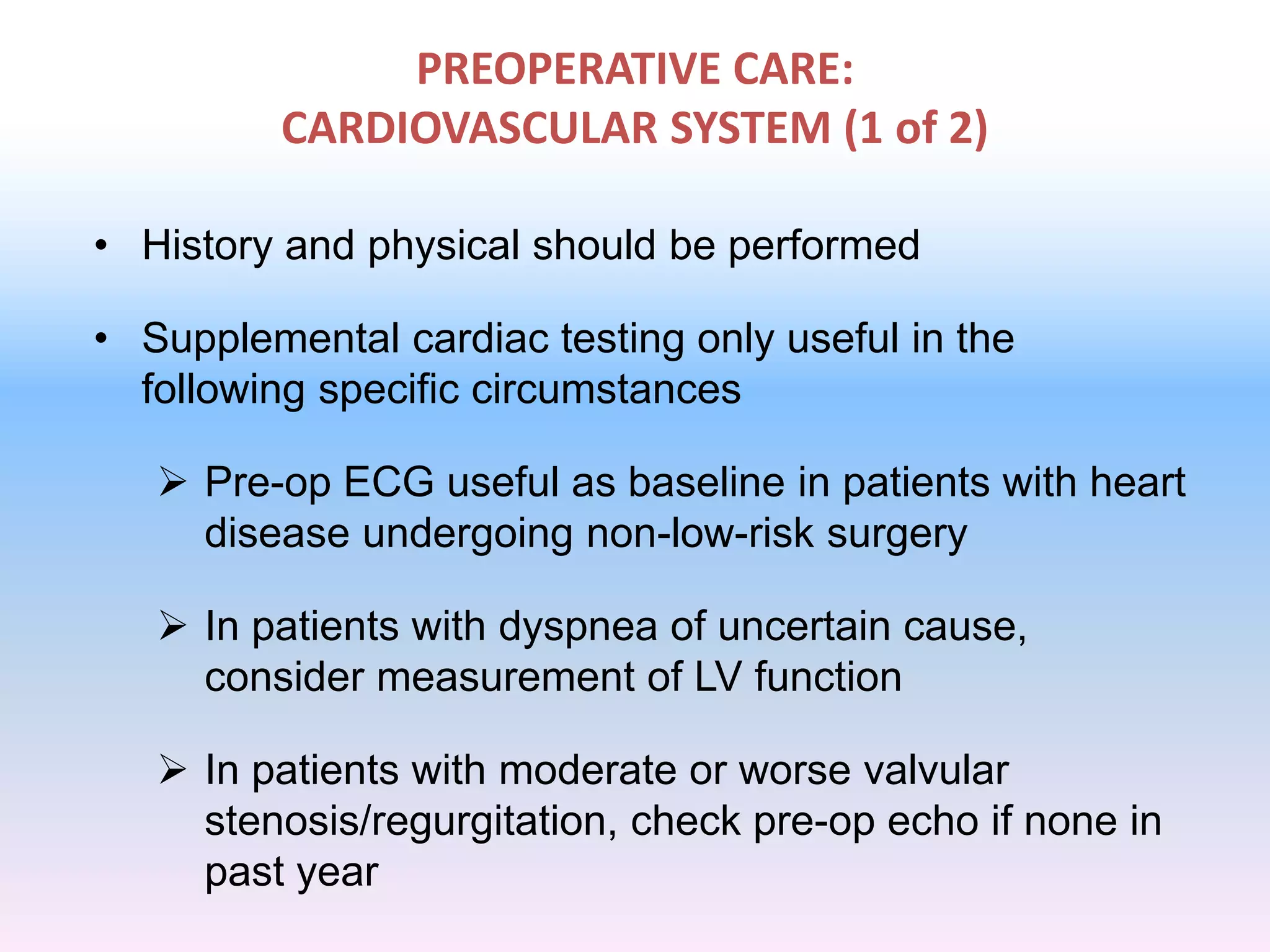 Pre op clearance for elderly patients | PPTX