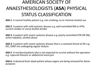 PRE-OPERATIVE AND INTRA-OPERATIVE CARE OF THE ANESTHESIA PATIENT group ...