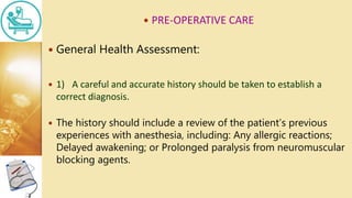 Pre operative and post-operative surgical care - a brief medical study ...