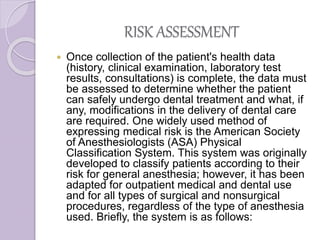 Pre operative assessment of patient schedule for oral surgery | PPTX