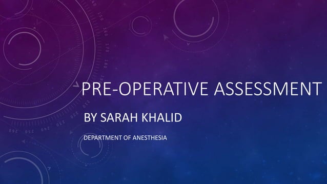 Pre-operative assessment presentation.pptx | Medical Tests | Medical Health