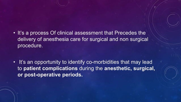 Pre-operative assessment presentation.pptx | Medical Tests | Medical Health