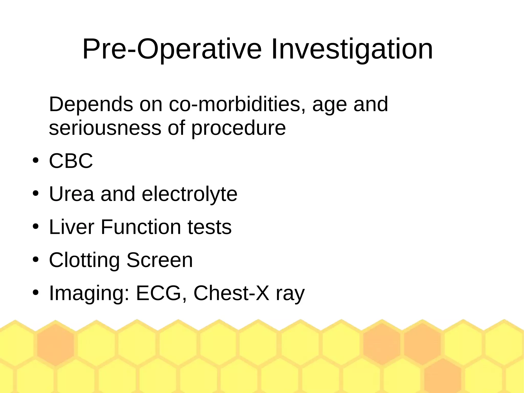 Pre operative assessment | PDF