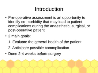 Pre operative assessment | PDF