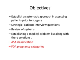 Pre operative evaluation | PPT
