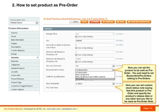 Pre-Orders User Manual | PDF