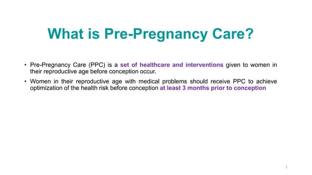 PRE-PREGNANCY CARE CME (DOCTORS).ppt | Pregnancy | Reproductive Health