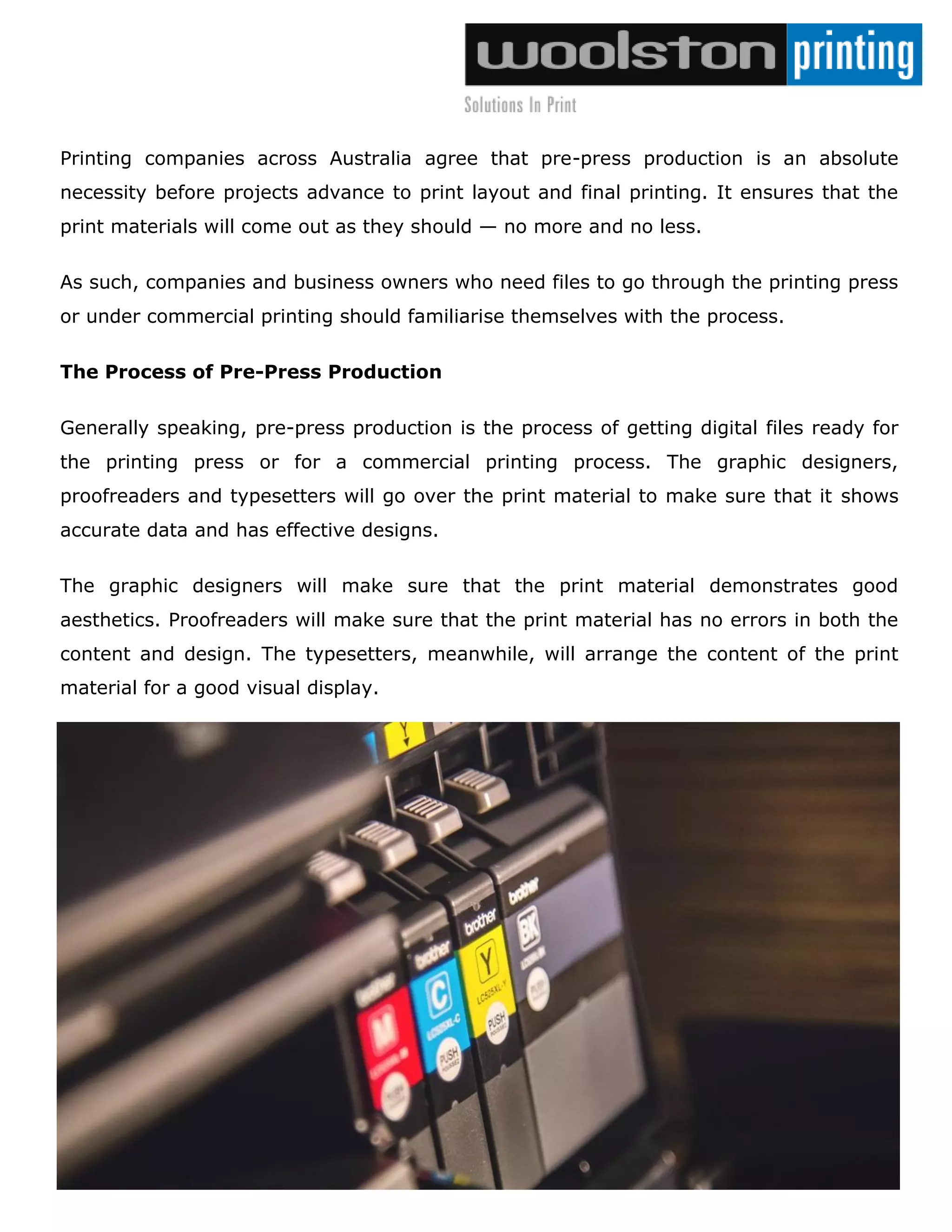 Pre-Press Production: A Priority before Print Layout and Final Printing ...