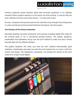 Pre-Press Production: A Priority before Print Layout and Final Printing ...