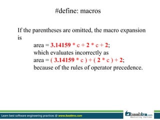 Pre processor directives in c | PPTX