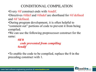 Pre processor directives in c | PPTX