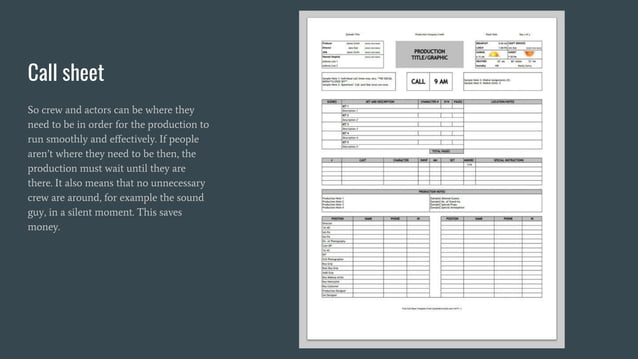 Pre production | PPT