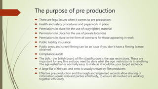 understanding thee requirements of Pre production | PPT