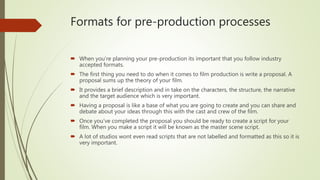 understanding thee requirements of Pre production | PPT