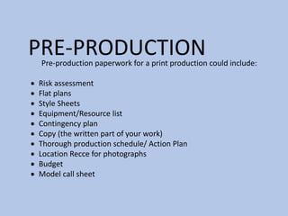 Pre production | PPTX