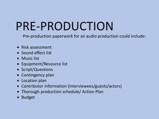 Pre production | PPTX
