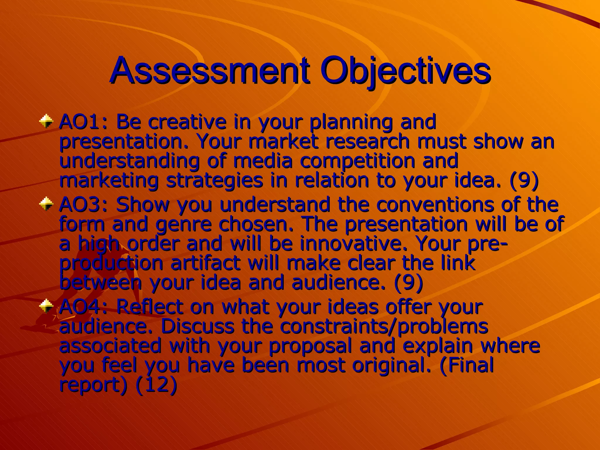 GCSE Media Studies - Pre Production Coursework | PPT | Education