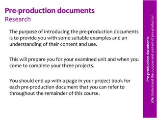 Pre production documents | PPTX