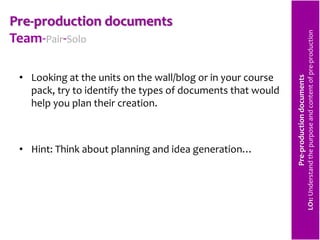 Pre production documents | PPTX