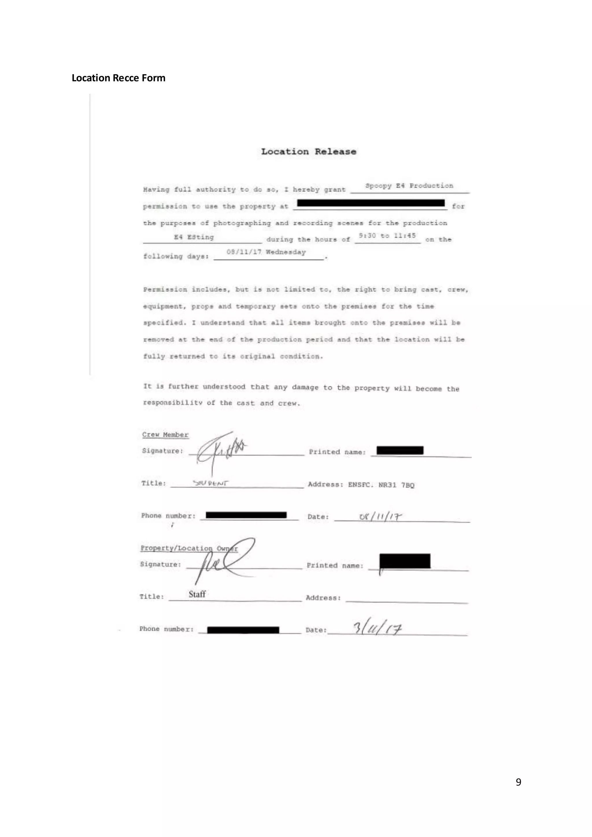 Animation: Pre-production Paperwork | DOCX