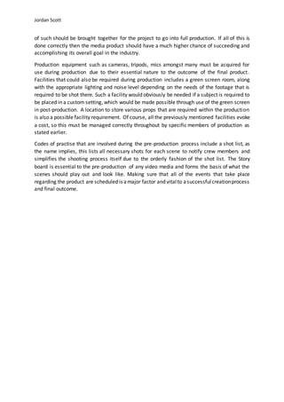 Pre production portfolio | DOCX