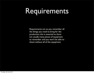 Pre-Production Presentation | PDF