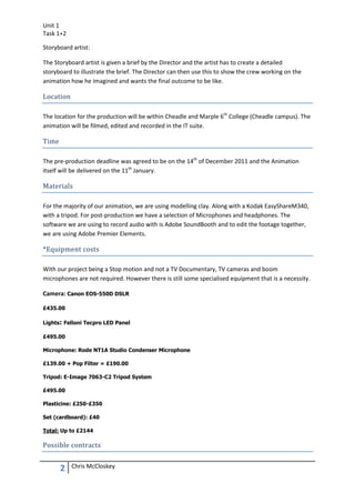 Pre production report | PDF