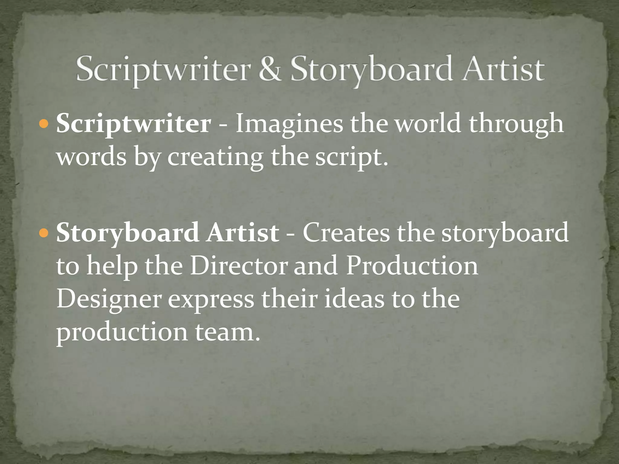 Unit 1 - Pre-Production Roles And Responsibilities | PPTX