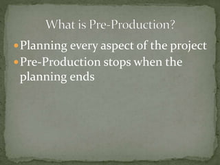 Unit 1 - Pre-Production Roles And Responsibilities | PPTX