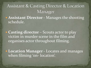 Unit 1 - Pre-Production Roles And Responsibilities | PPTX