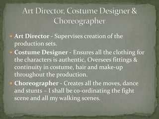 Unit 1 - Pre-Production Roles And Responsibilities | PPTX