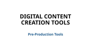 Pre-production skills used in digital media | PPTX