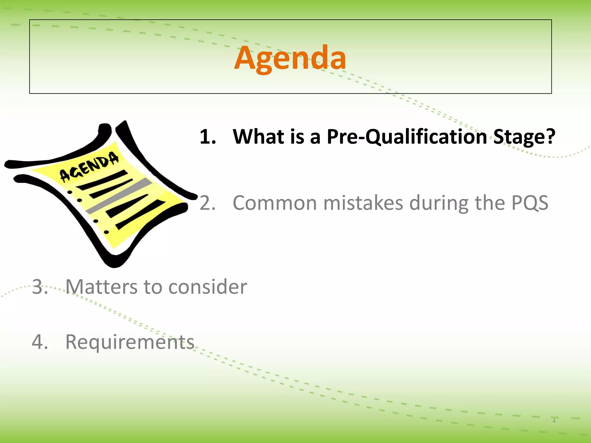 PQQ: Pre Qualification Questionnaire Stage | PDF