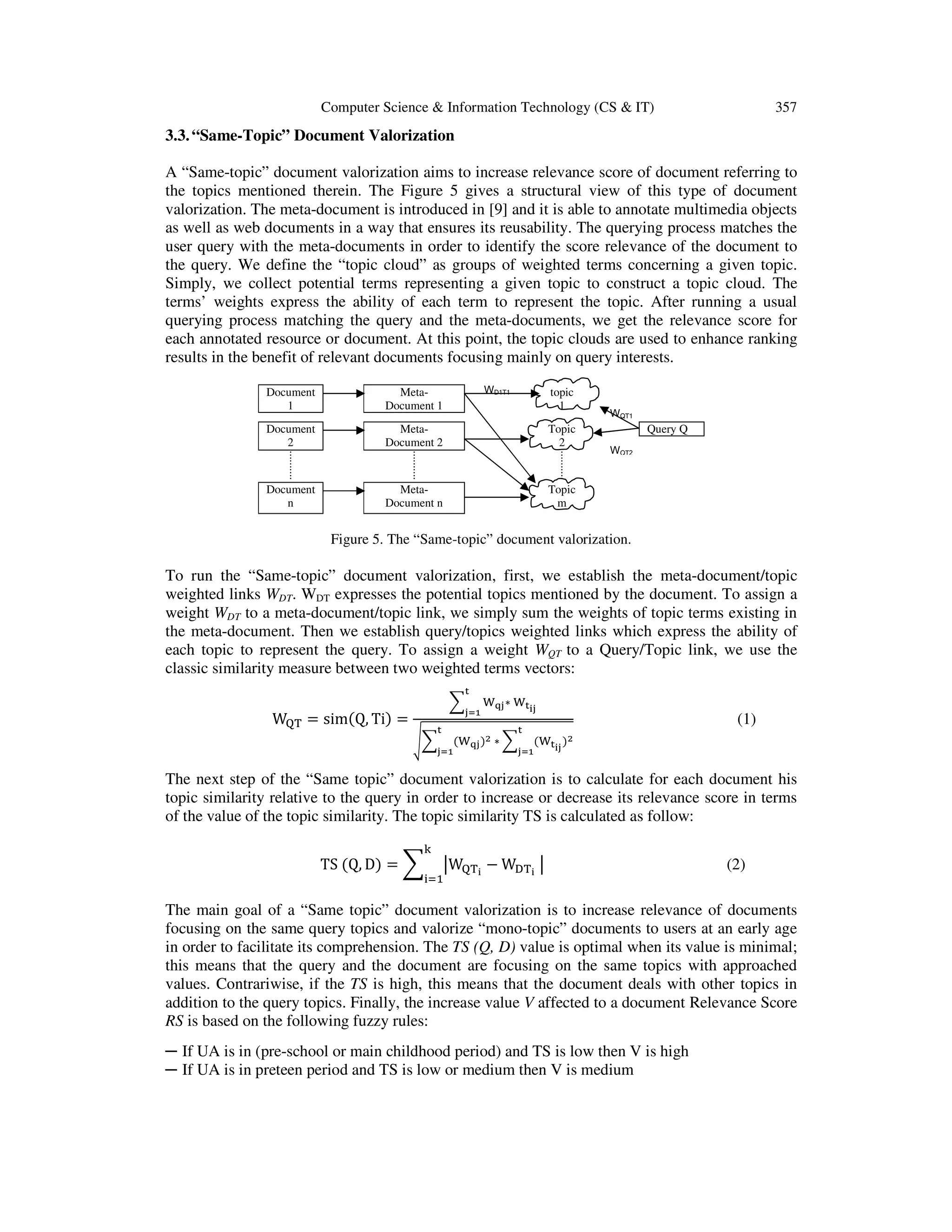 PRE-RANKING DOCUMENTS VALORIZATION IN THE INFORMATION RETRIEVAL PROCESS | PDF