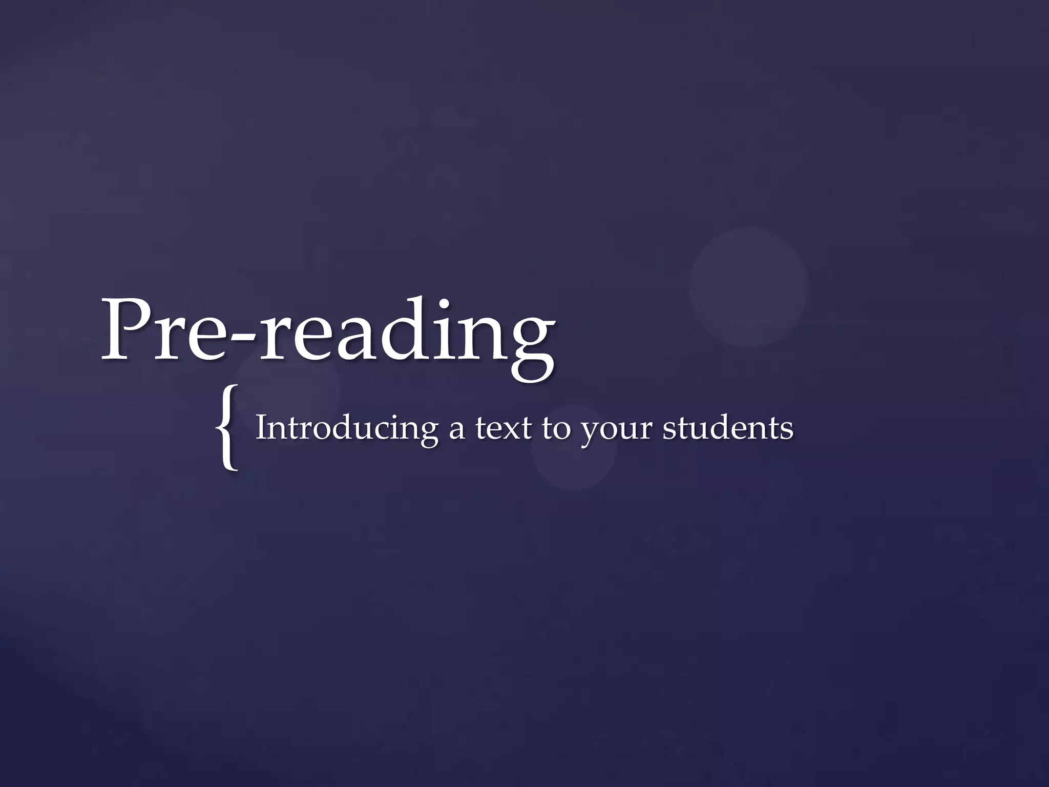 Pre reading | PPTX