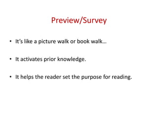Pre reading strategies | PPTX | Education