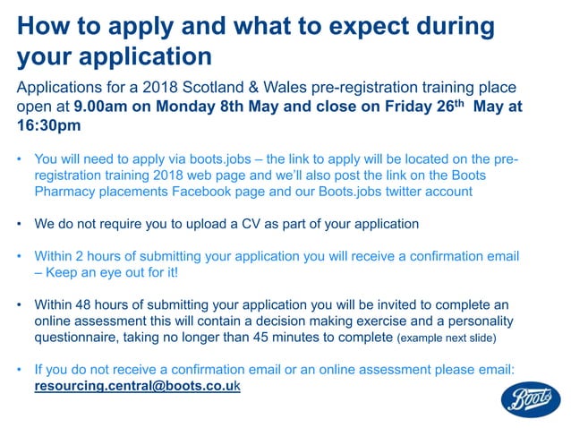 Pre-registration 2018 training with Boots | PPTX