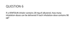 DOSE CALCULATIONS /PTCB/NAPLEX /PC EXAMS PREPARATION | PPT