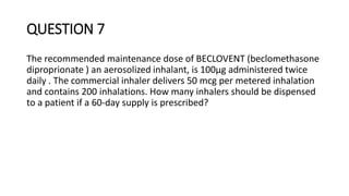 DOSE CALCULATIONS /PTCB/NAPLEX /PC EXAMS PREPARATION | PPT