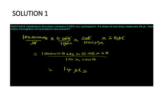 DOSE CALCULATIONS /PTCB/NAPLEX /PC EXAMS PREPARATION | PPT