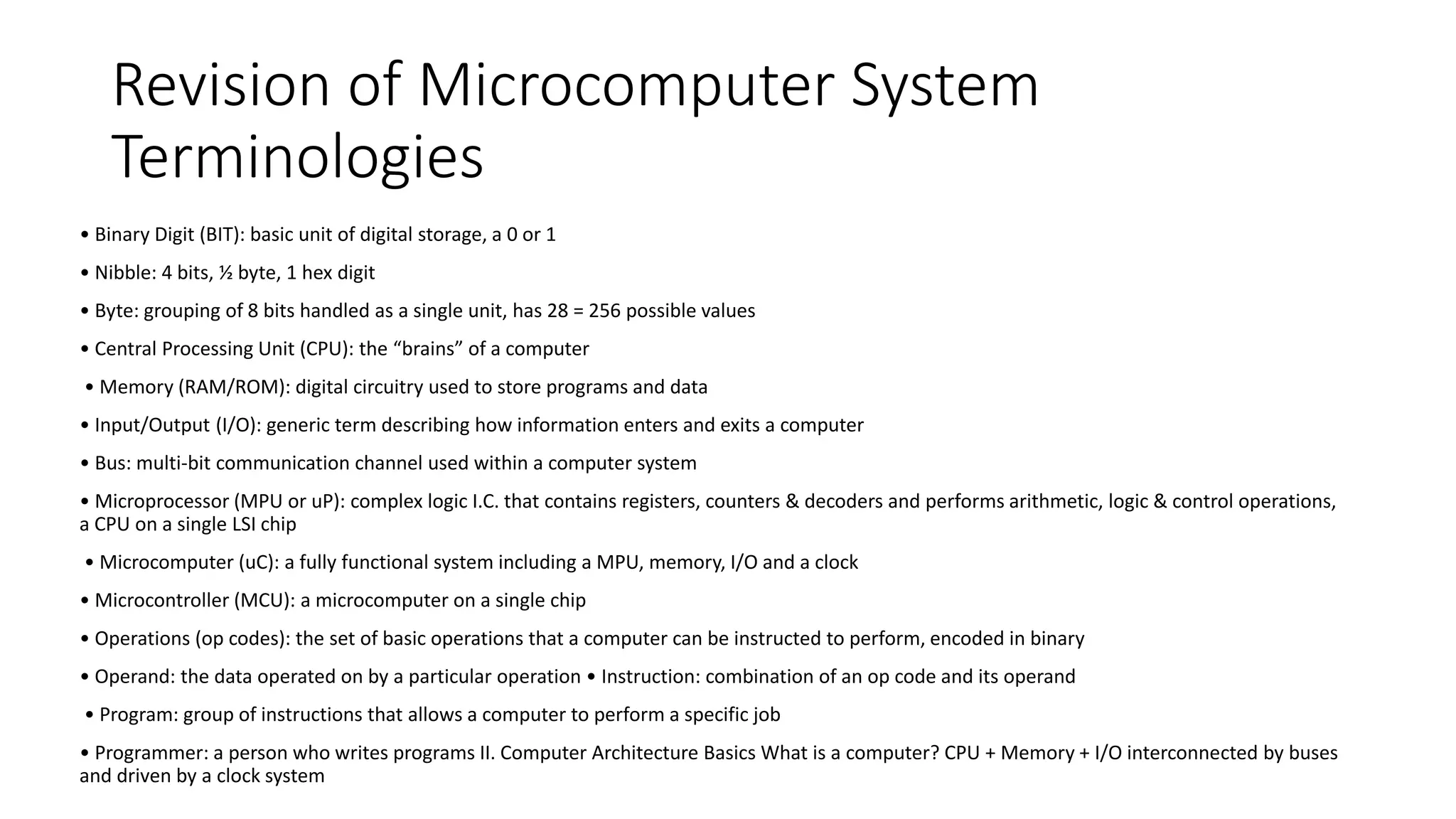 Pre requisite of COA- for Micro controller Embedded systems | PPT