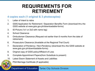 PRE RETIREMENT ORIENTATION FOR SENIORS AND PWDS | PPTX